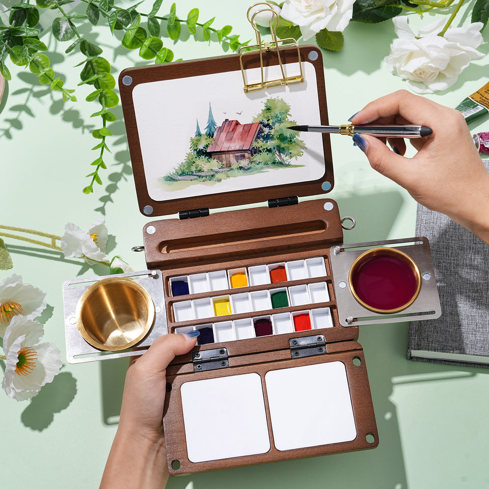 24-Well Watercolor Palette - Portable Travel Set | Fuumuui