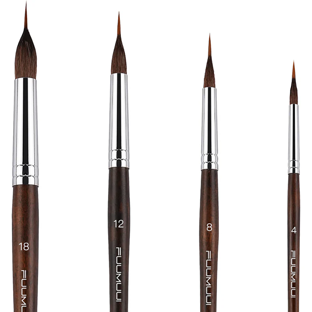 Fuumuui 4pcs Professional Sable Watercolor Brushes – fuumuuiart