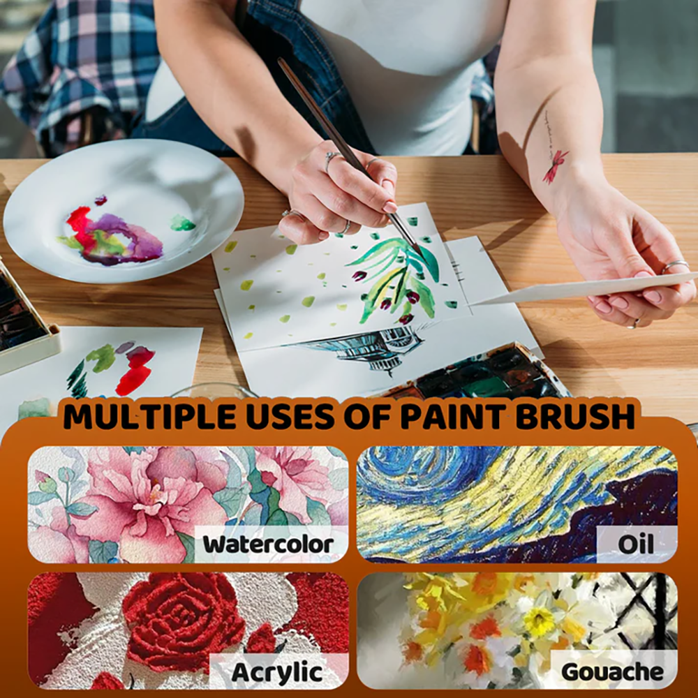 Fuumuui 4pcs/6pcs Professional Sable Watercolor Brushes – fuumuuiart