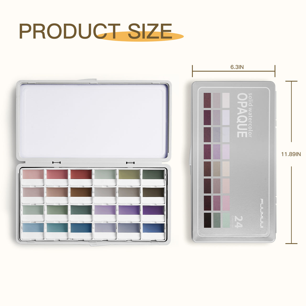 24-Color Muted Opaque Semi-Solid Watercolor Set | Fuumuui